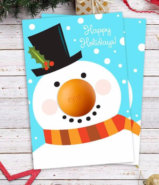 EOS Christmas Gift - DIY Snowman Card with Eos lip balm - Stocking fil ...