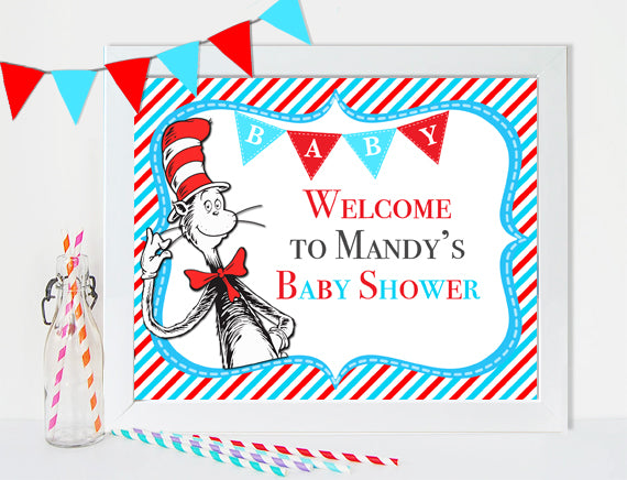 Printable Dr Seuss Welcome Sign Baby Shower Personalized Sign ...