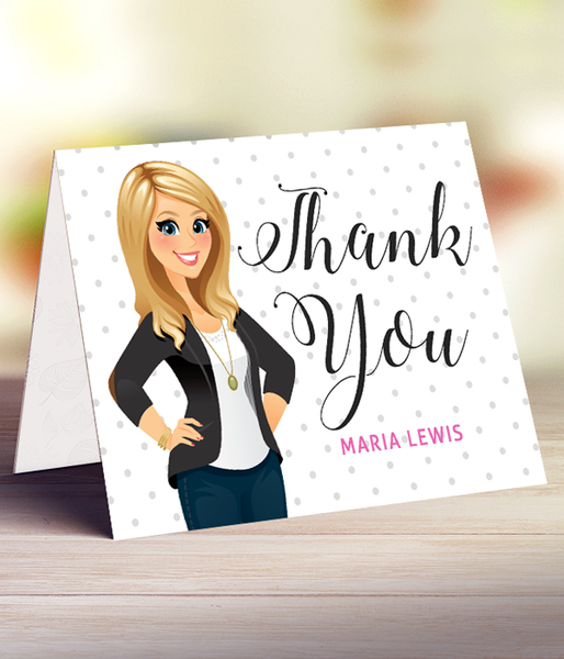 DIY Thank You Cards Personalized Stationery Custom Illustration - Prin ...