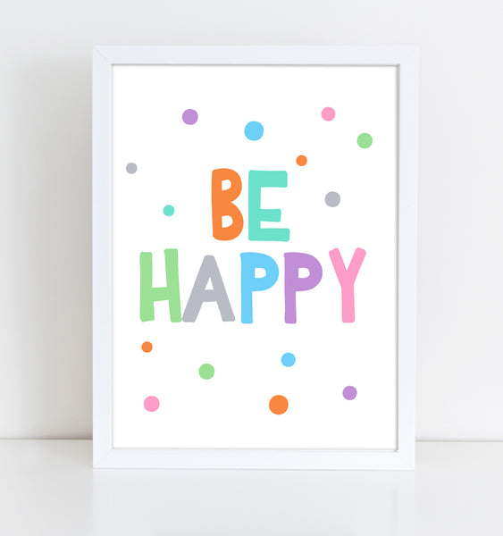 Printable Playroom wall art, children print, kids decor, Be happy quot ...