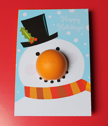 EOS Christmas Gift - DIY Snowman Card with Eos lip balm - Stocking fil ...